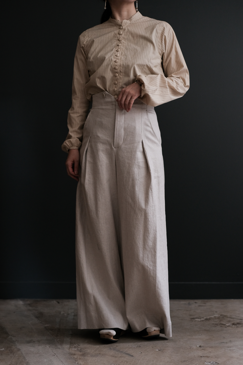 MANY BUTTON SHIRT col.beige | Re;li